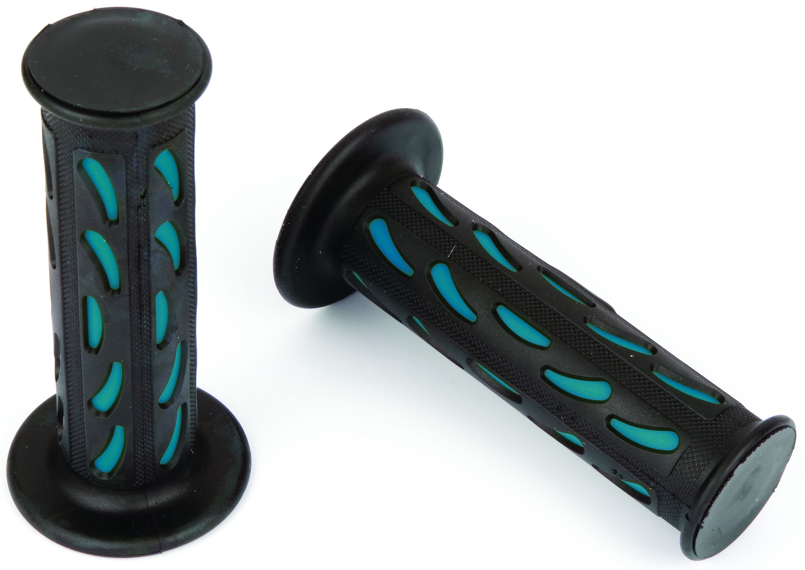 Poignées Moto Bleues Caoutchouc Kyoto